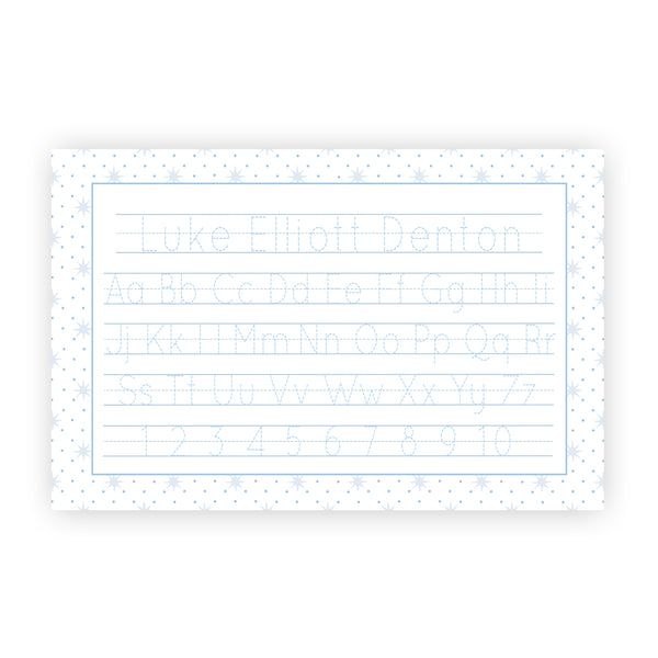 Blue Star and Dot Name Tracing Placemat - Van Papier Co.