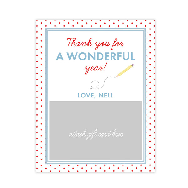 PRINTABLE Teacher Appreciation Gift Card Holder - Van Papier Co.