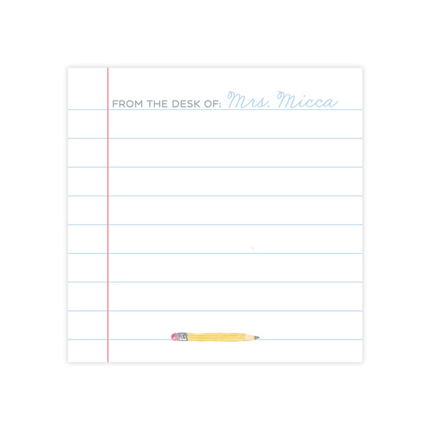 Custom Teacher Notepad - Van Papier Co.
